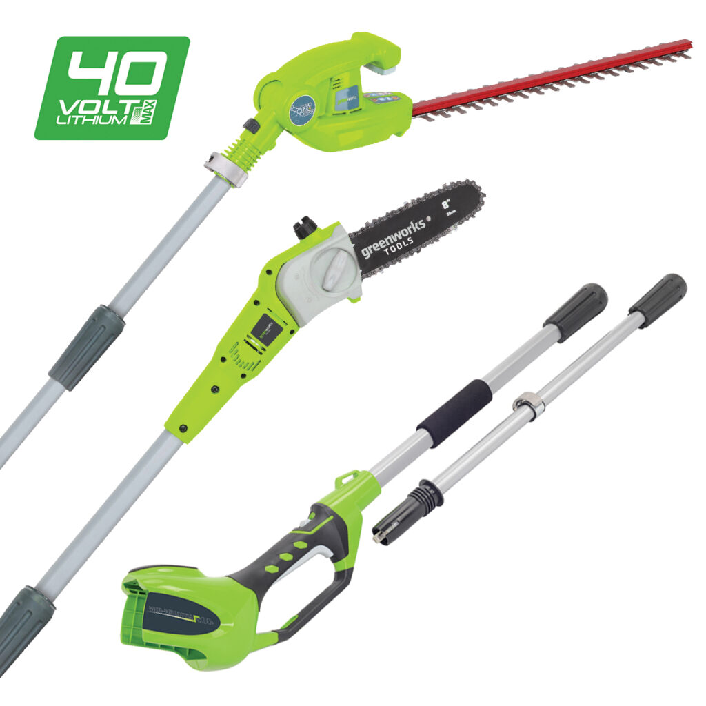 Greenworks 2 in 1 Polesaw Hedger 40v Silveys Mowers And Chainsaws Greenworks 2 in 1 Polesaw Hedger 40v Silveys Mowers And Chainsaws